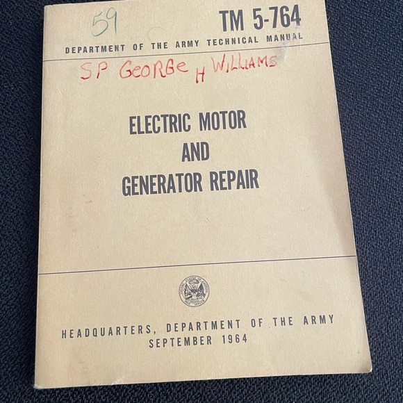 Vintage | Other | Vtg 964 Us Army Electric Motor Generator Repair ...